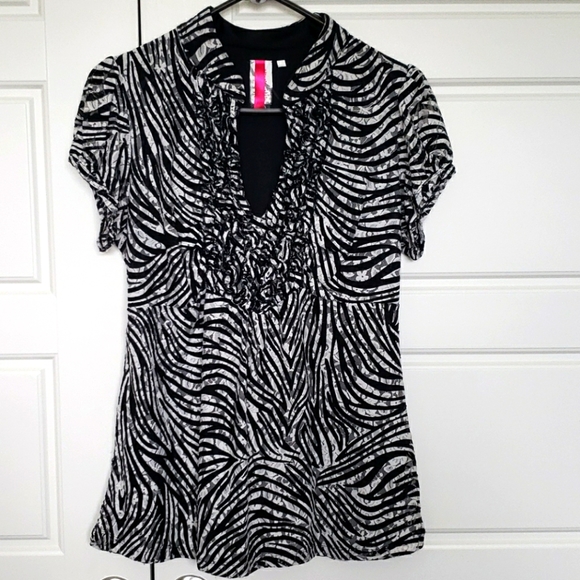 Tops | Zebra Print Blouse | Poshmark